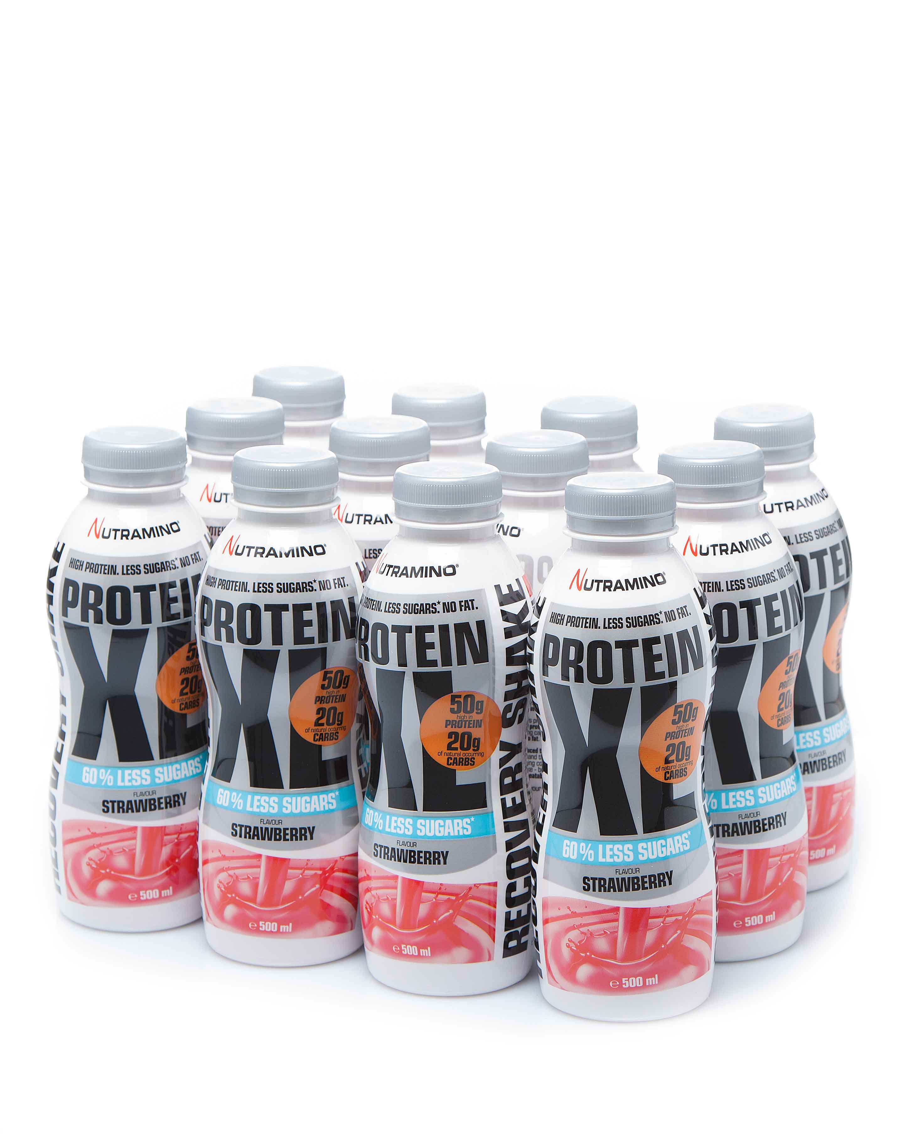 Nutramino Protein XL Less Sugars Shake Strawberry 12x500ml - Tights.no