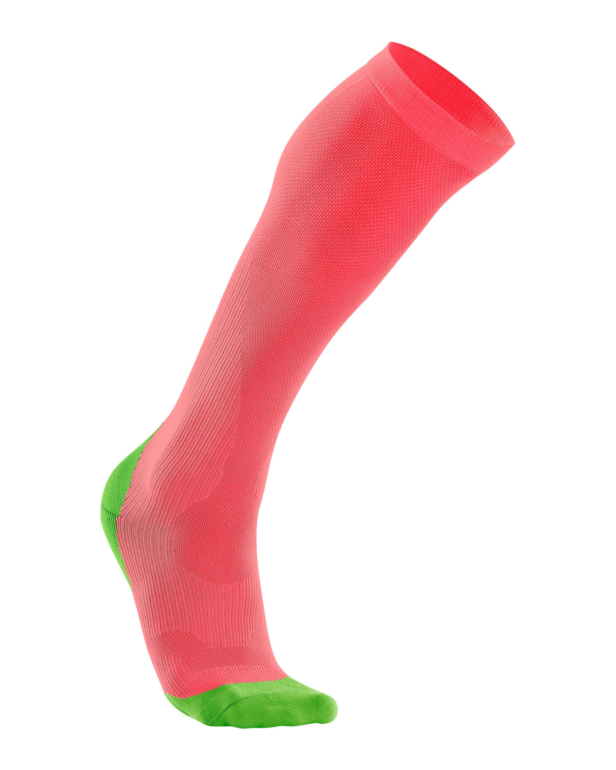 2XU Compression Performance Run Sock Womens Fluro Coral/Green - Tights.no