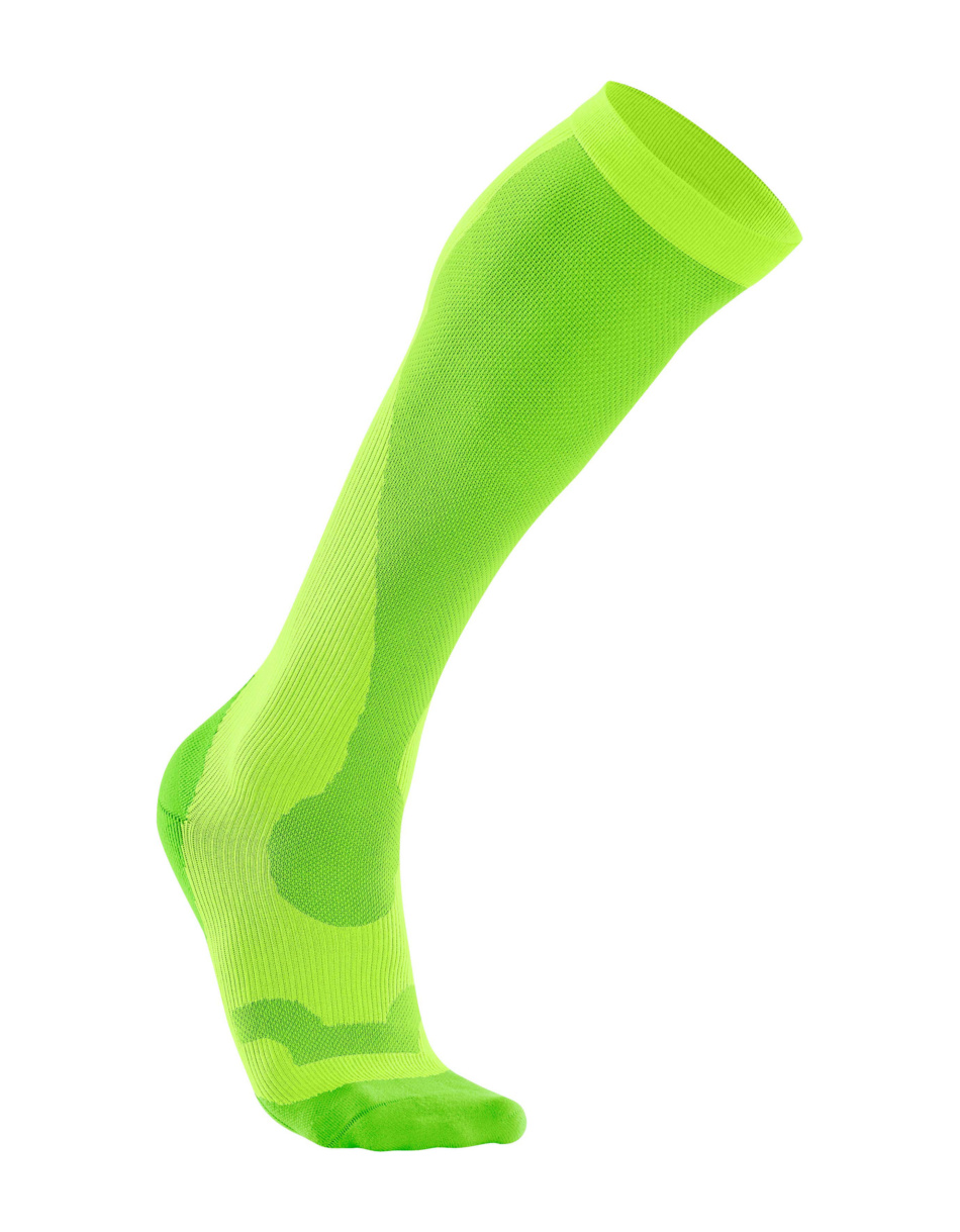 2XU Compression Performance Run Sock Womens Fluro Green/Green - Tights.no