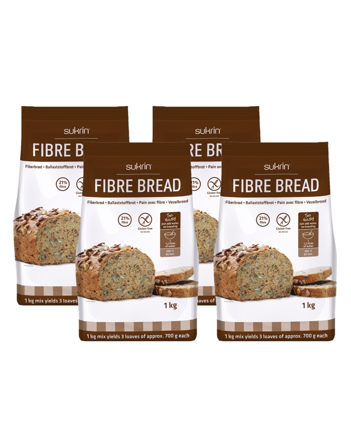 Funksjonell Mat Sunnere Fiberbrød 4x1kg - Tights.no