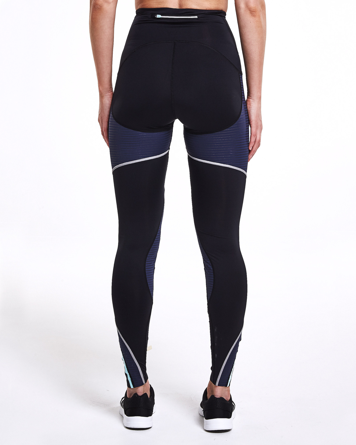 Röhnisch Shape Curved Long Tights-Black/Stream - Tights.no