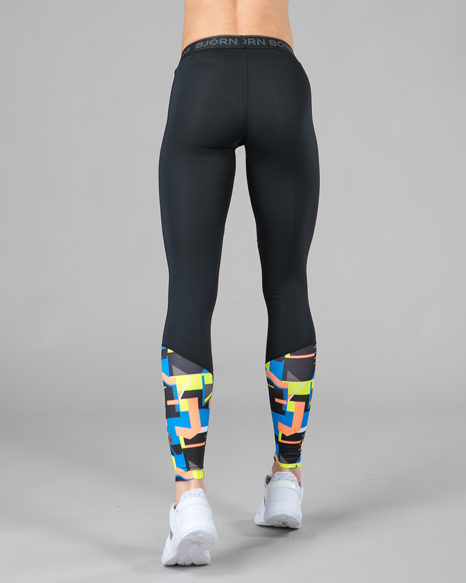 Björn Borg Phoebe Tights, Black/Print - Tights.no