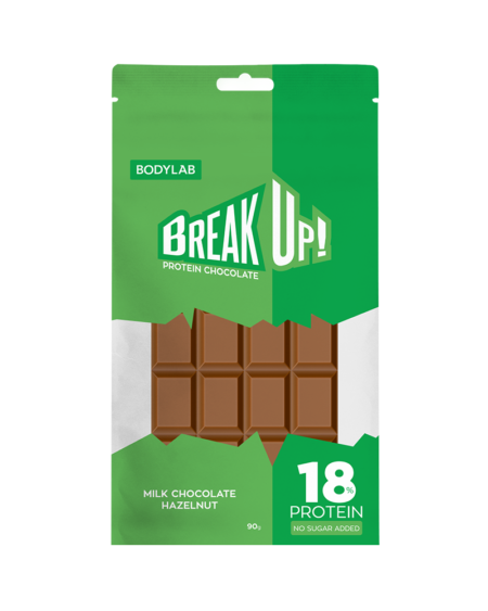 Bodylab Breakup Milk Chocolate Hazelnut Protein Chocolate 90g - Tights.no