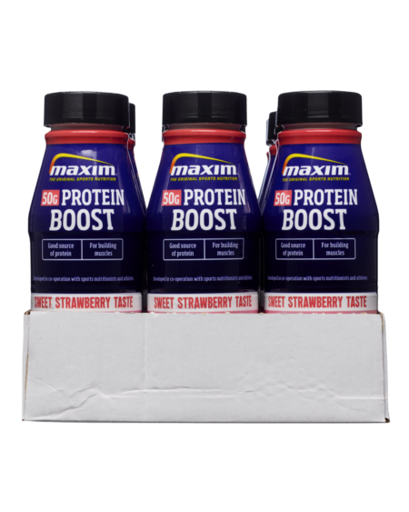 Maxim 50g Protein Boost Sweet Strawberry 12x480ml - Tights.no