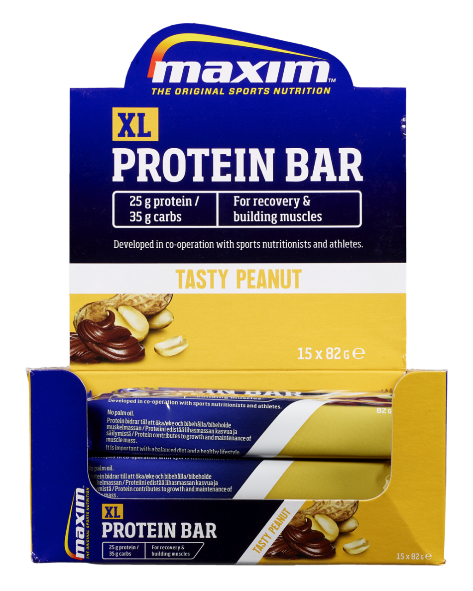 Maxim XL Protein Bar Peanut 15x82g - Tights.no