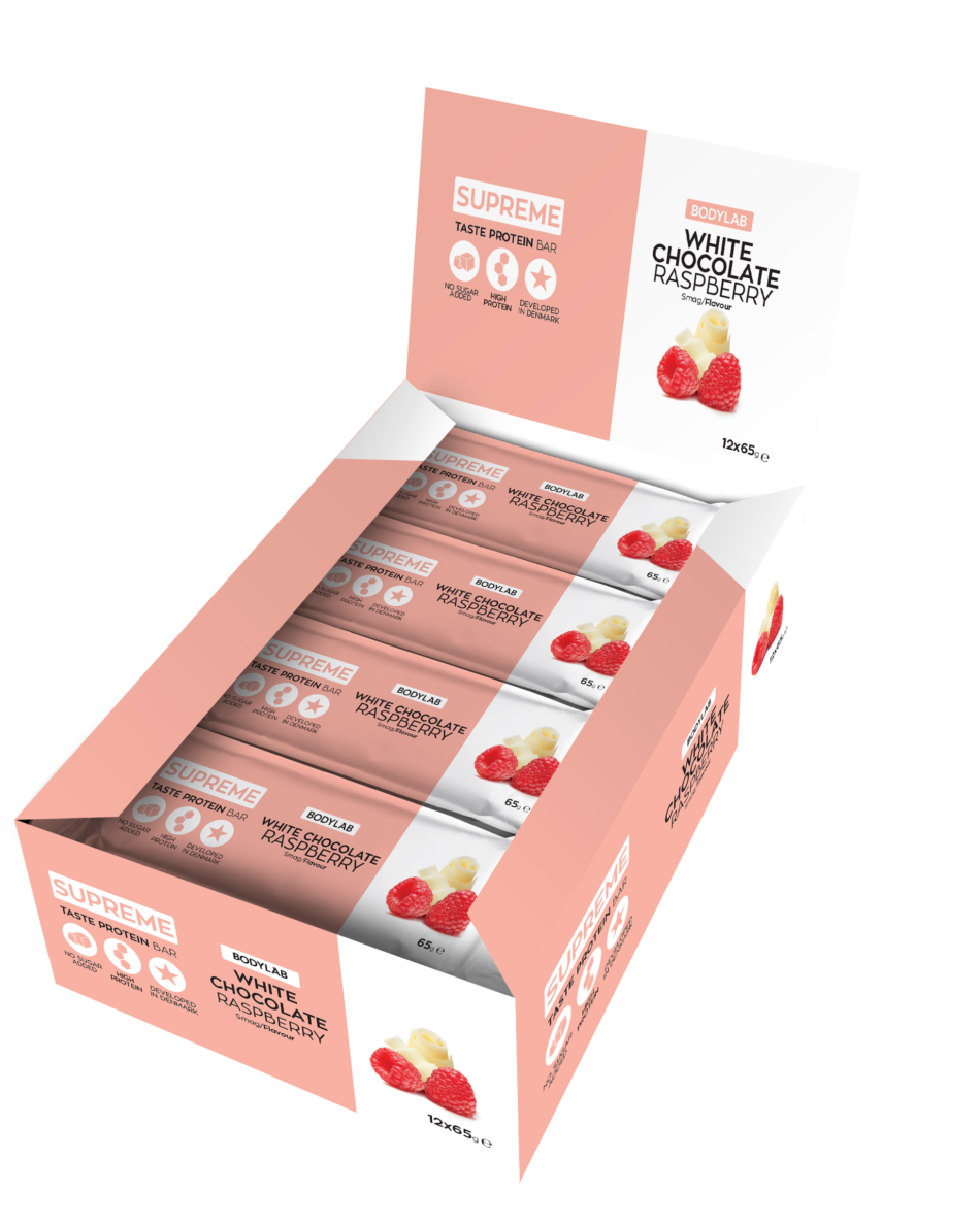 Bodylab Supreme High Protein Bar White Chocolate Raspberry 12x65g ...