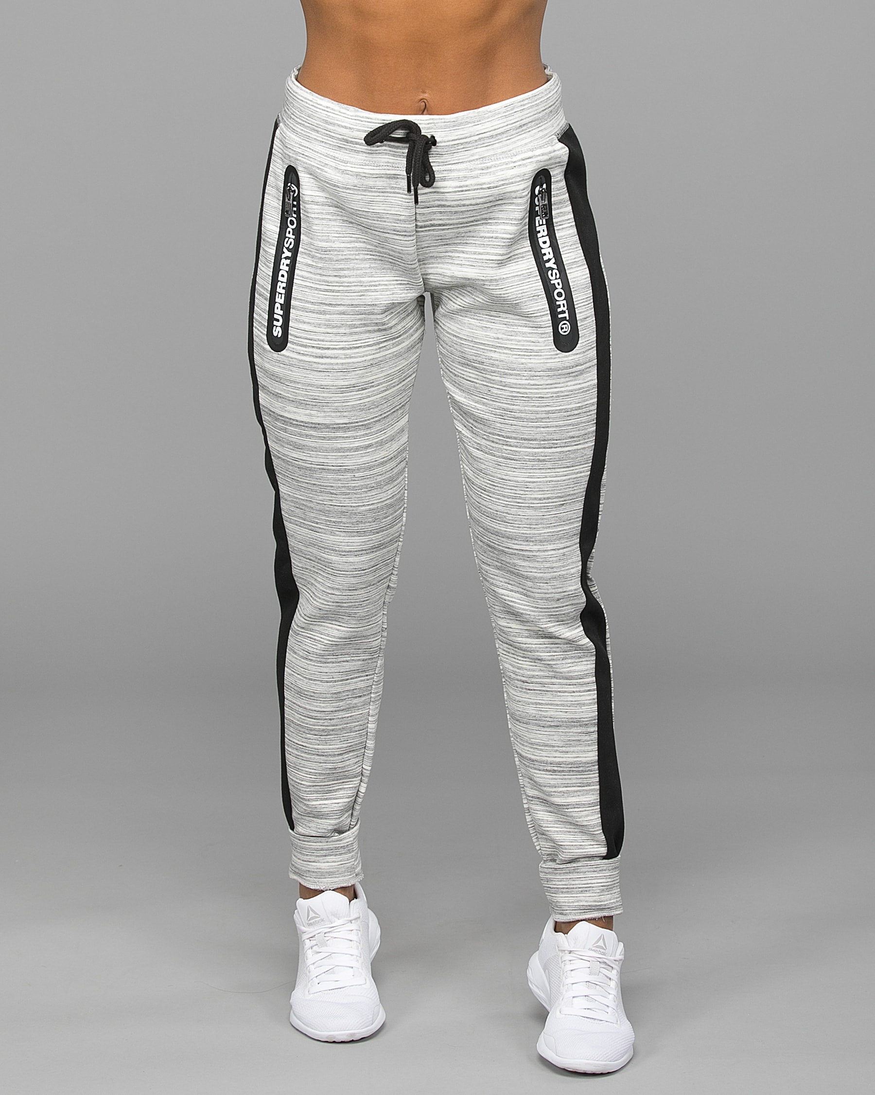 Superdry Sport Gym Tech Luxe Jogger Grey Slub Tights No
