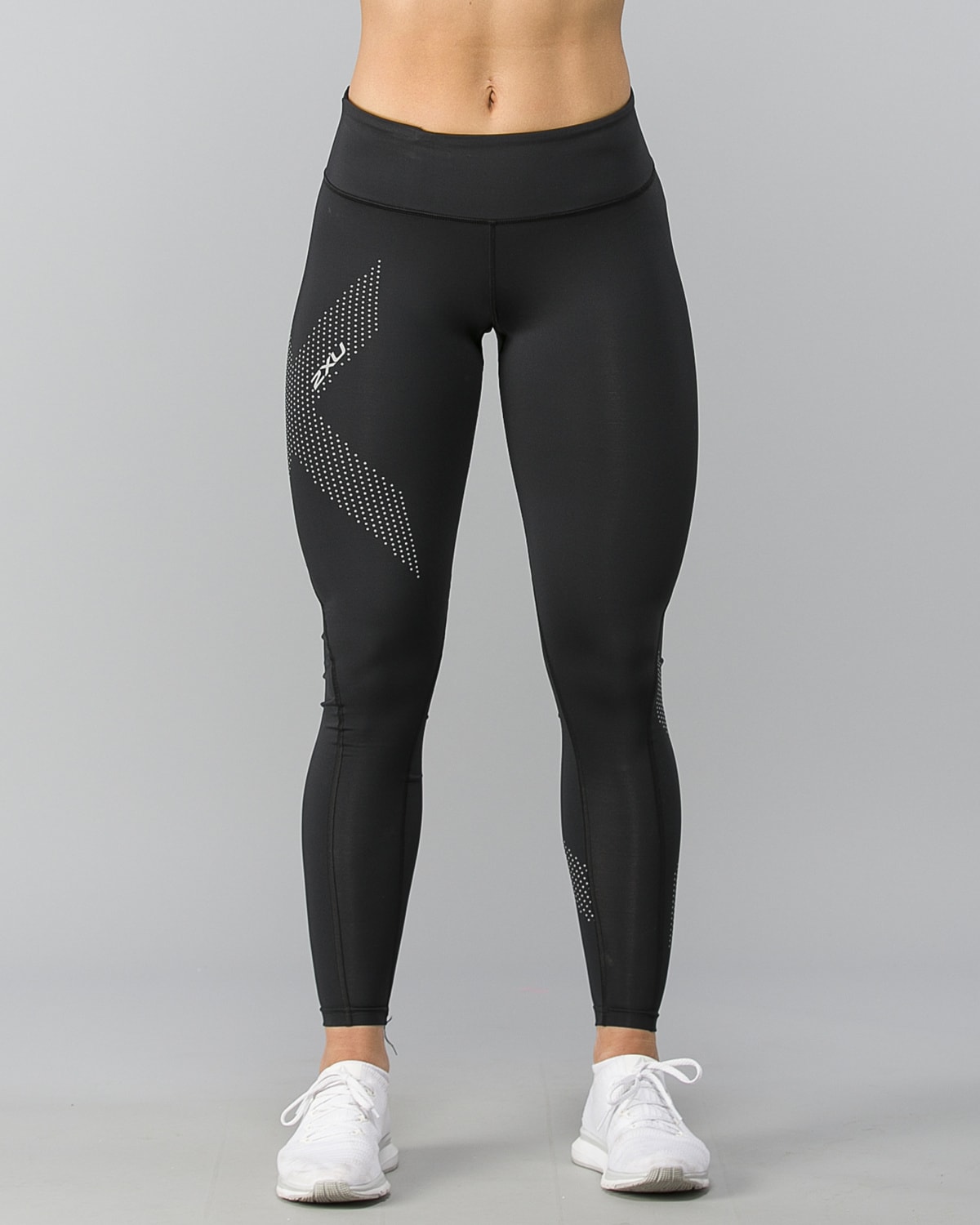 2XU Mid-Rise Compression Tights - Black/Dotted Reflective - Tights.no