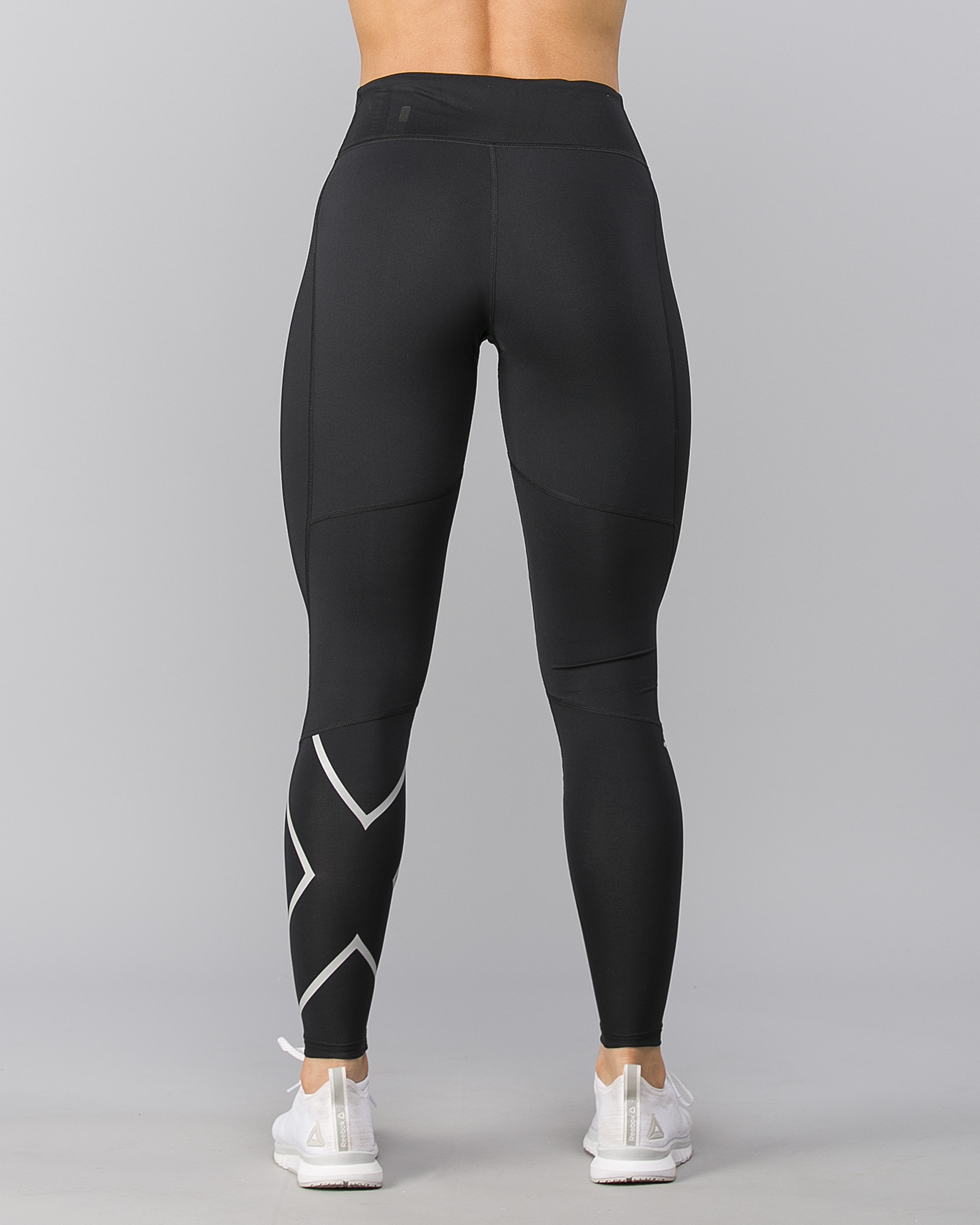 2XU Run Mid-Rise Comp Tights - Black/Silver Reflective - Tights.no