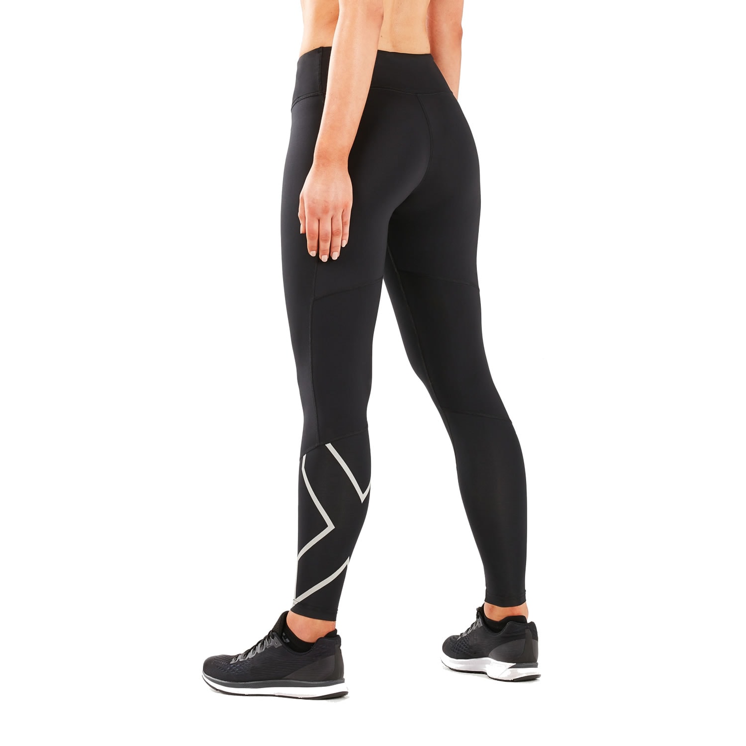 2Xu Run Mid-Rise Comp Tights - Black/Silver Reflective - Tights.no