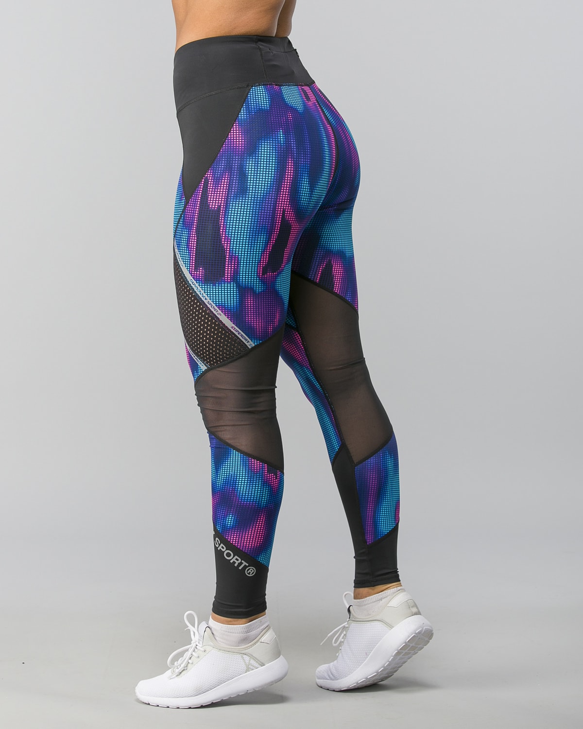 Superdry Active Mesh Panel Leggings - Multi Print - tights.no