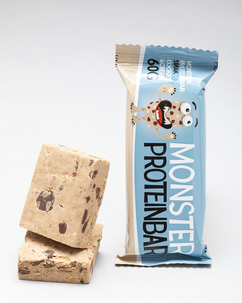 Monster Fiber Proteinbar Cookies & Cream 60g - Tights.no