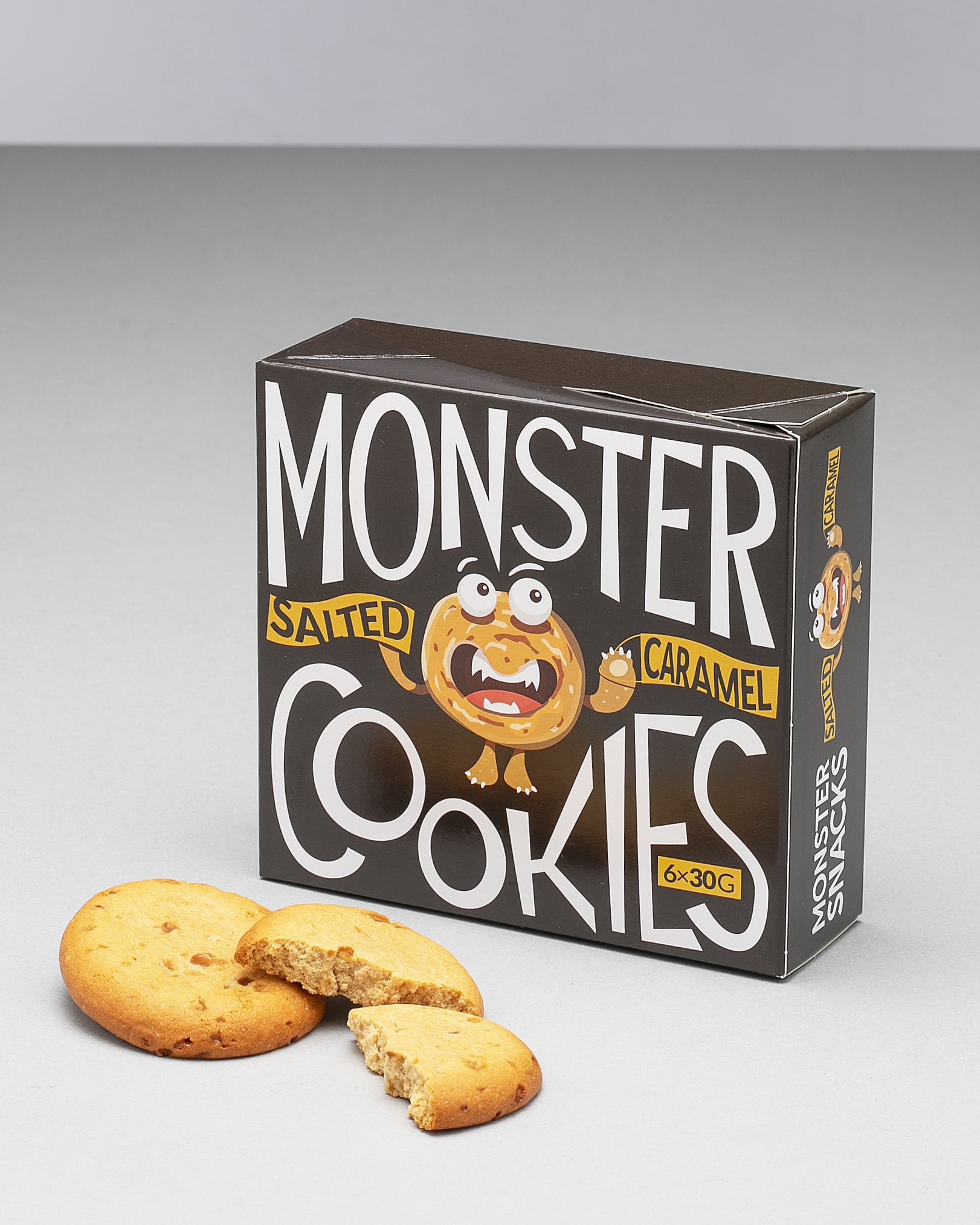 Monster Soft Protein Cookies Salted Caramel 6x30g - Tights.no