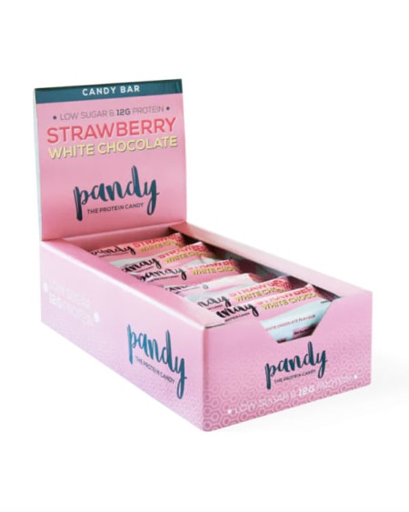 Pandy Candy Bar Strawberry White Chocolate 18x35g - Tights.no