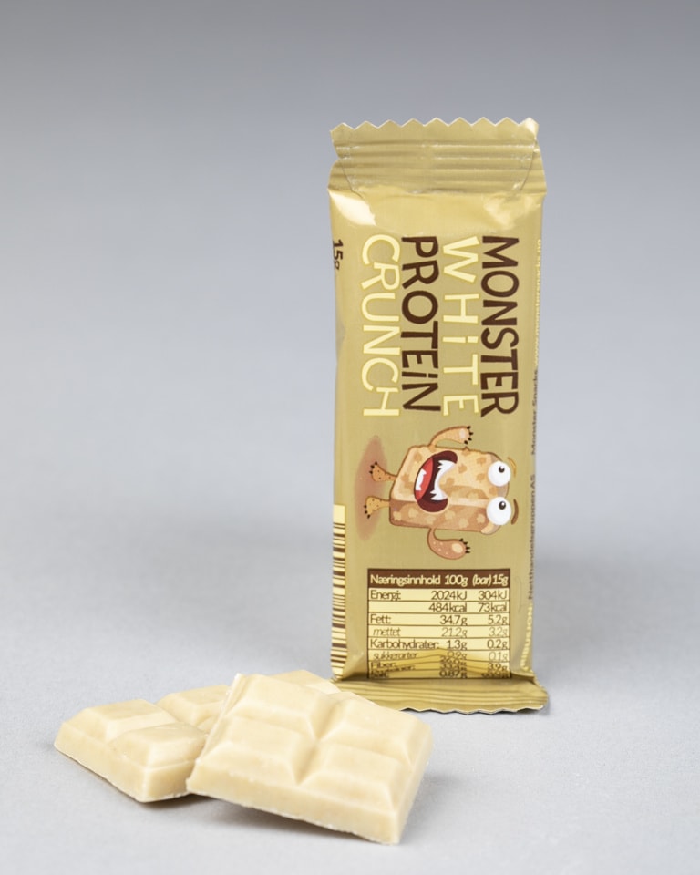 Monster Protein Crunch - Sukkerfri Hvit Sjokolade 15g - tights.no