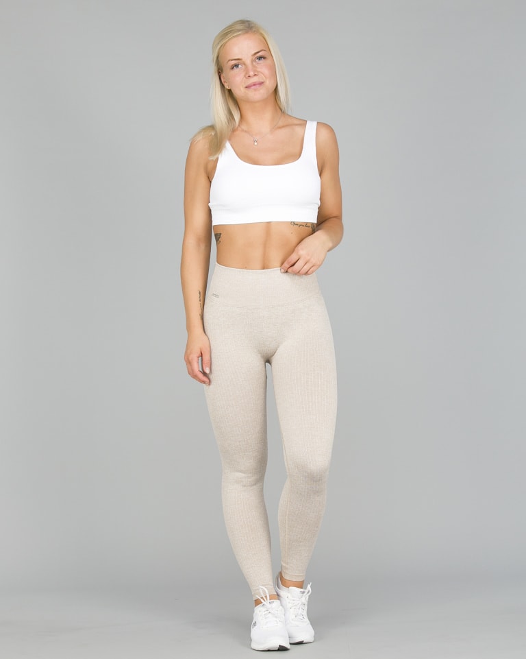Aim’n Beige Ribbed Seamless Tights - Tights.no