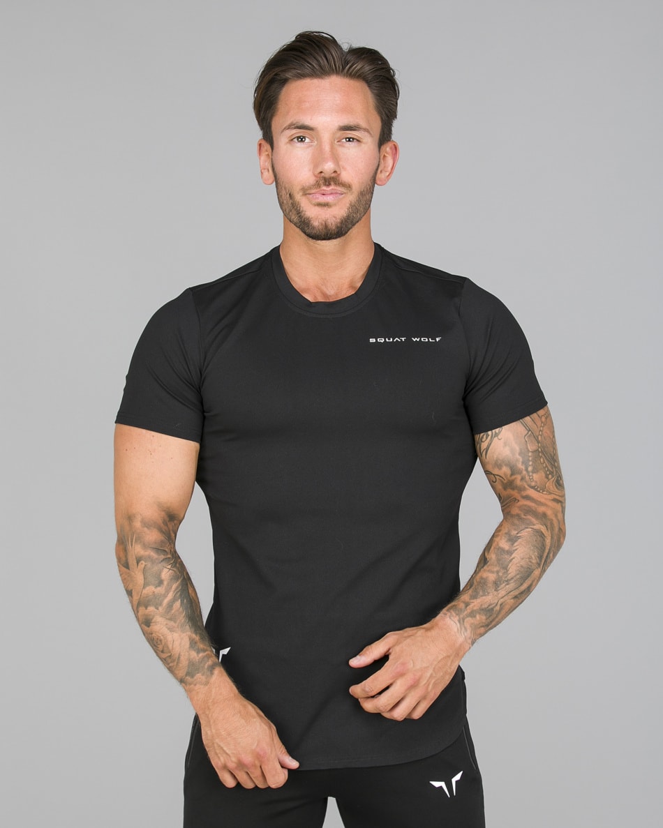 Squat Wolf - Razor Back Tee - Jet Black - Tights.no
