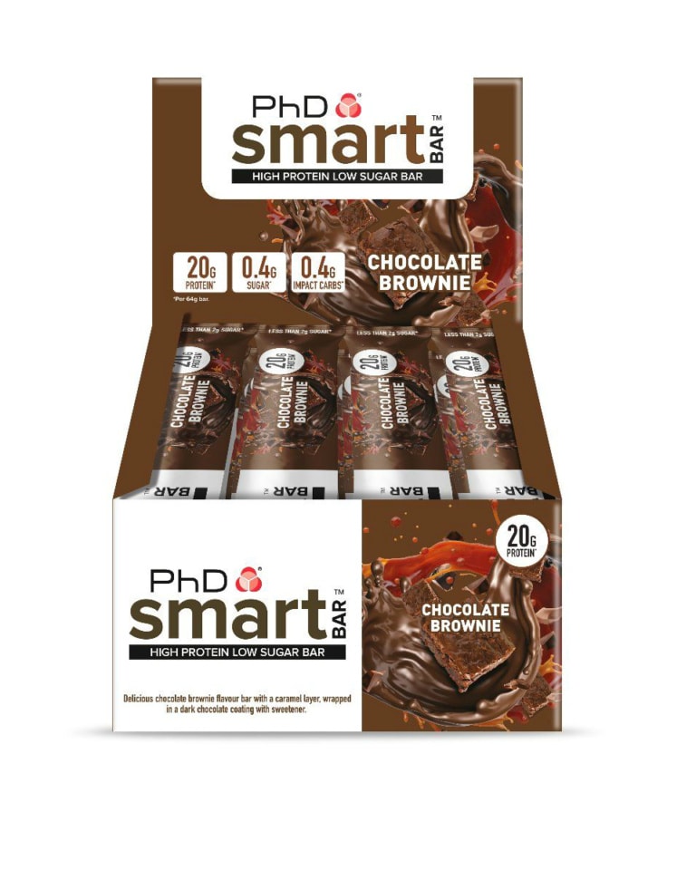 PhD Smart Bars Chocolate Brownie 12x64g - Tights.no