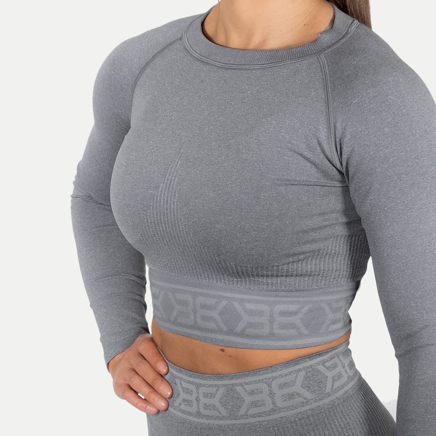 Better Bodies Rib Seamless Longsleeve - Grey Melange - Tights.no