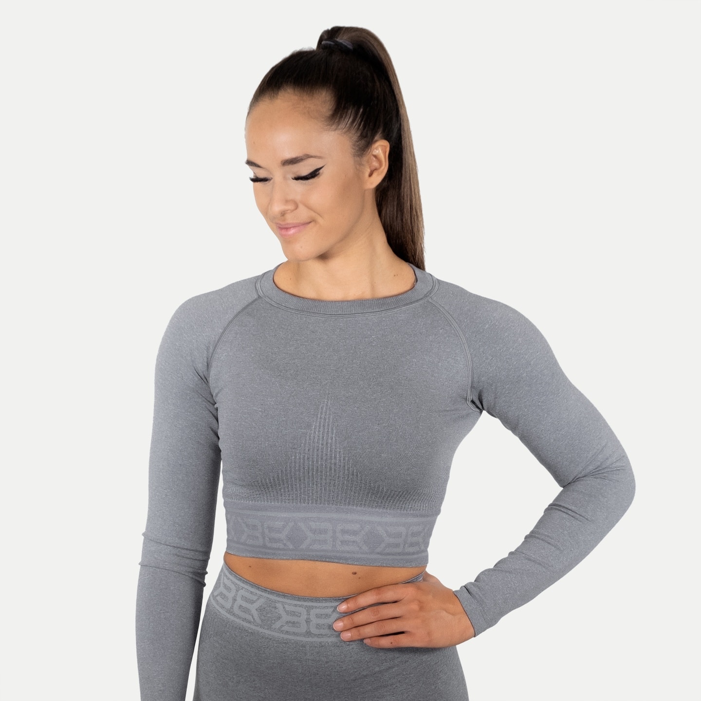 Better Bodies Rib Seamless Longsleeve - Grey Melange - Tights.no