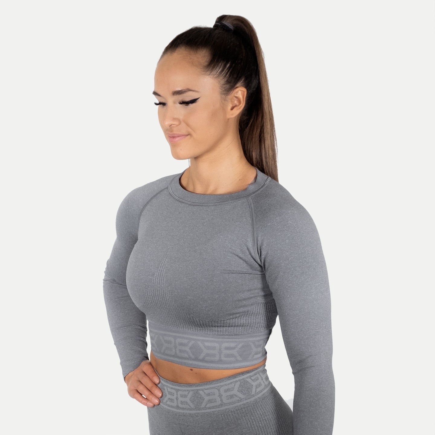 Better Bodies Rib Seamless Longsleeve - Grey Melange - Tights.no