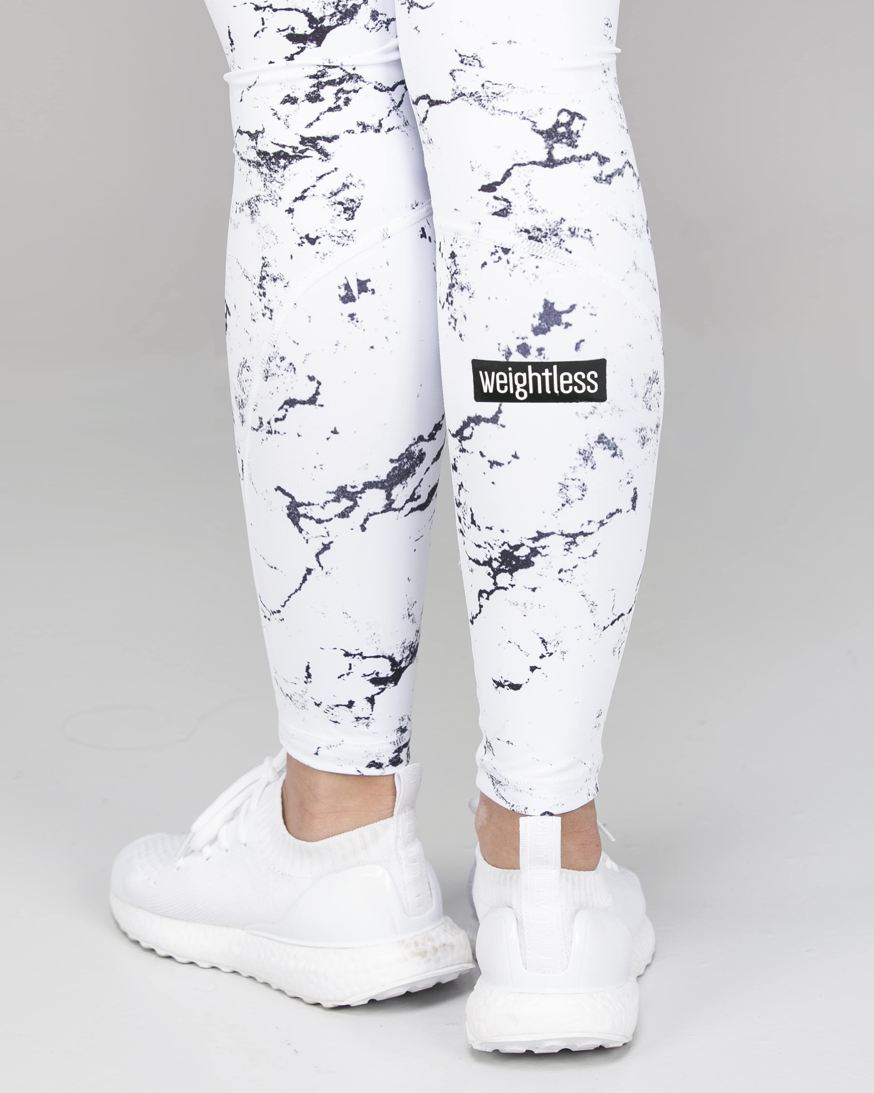 Weightless White Marble Tights - Tights.no
