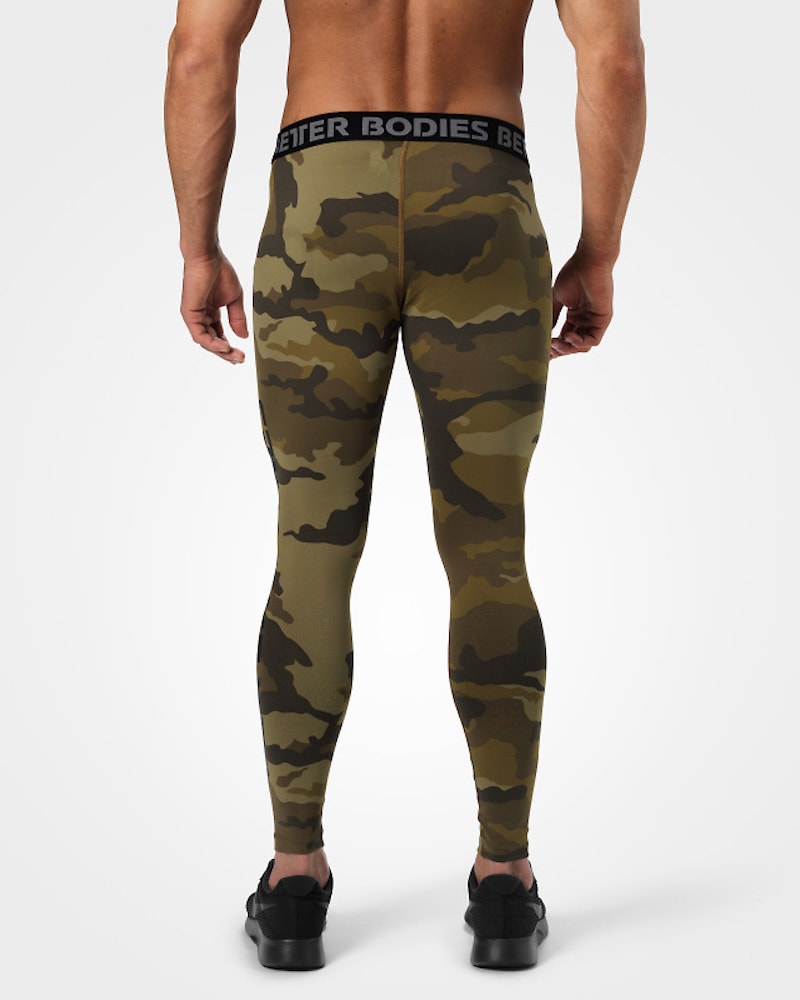 Better Bodies Hudson logo tights Dark Green Camo - Tights.no