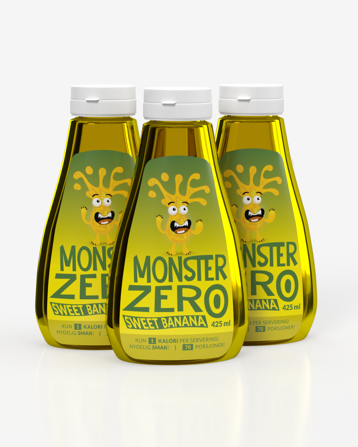 3x Monster Zero Calorie Syrup - Sweet Banana 425ml - TREPAKNING ...