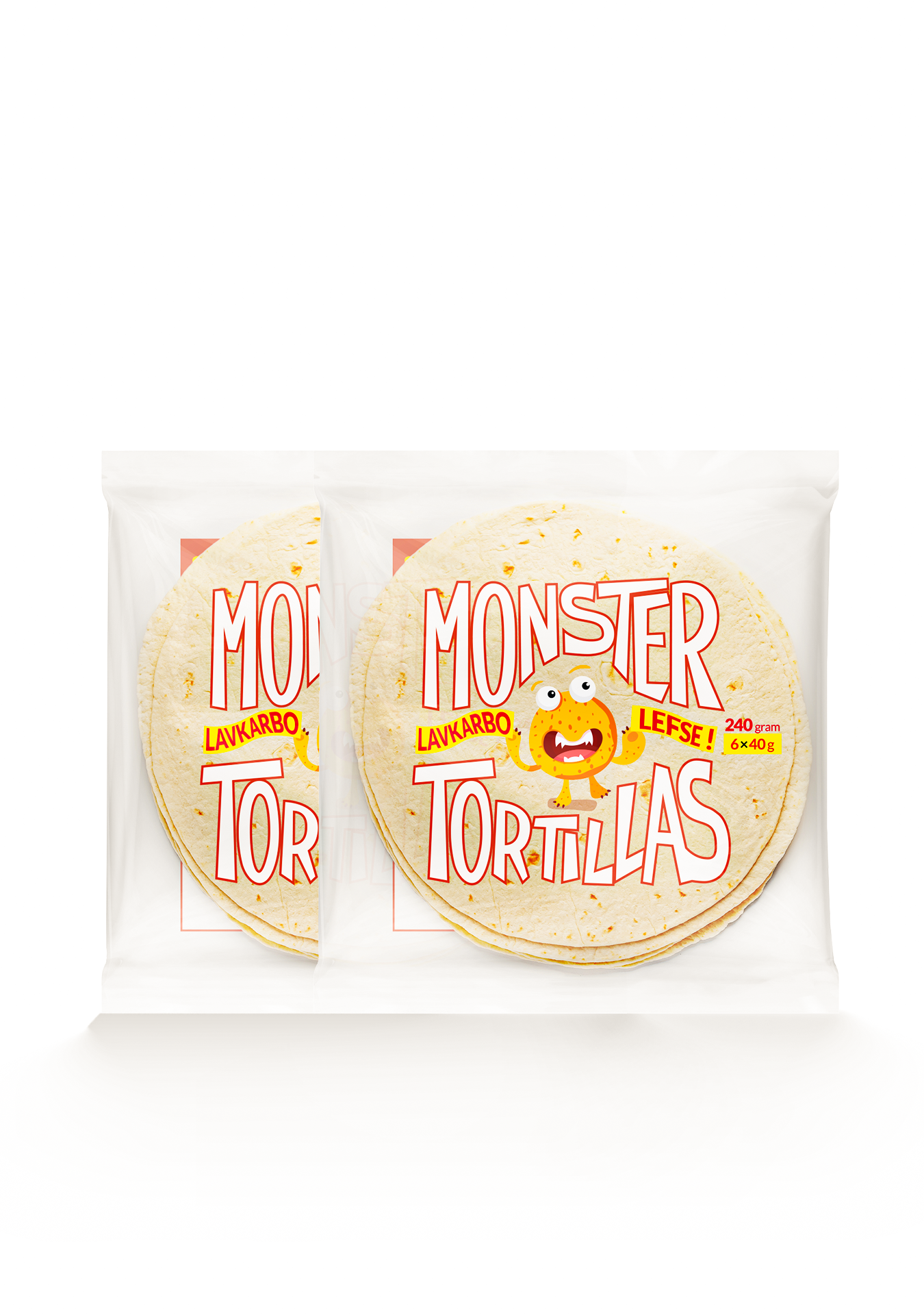 Monster Lavkarbo Tortillas 2-Pack (12 lefser) - Tights.no