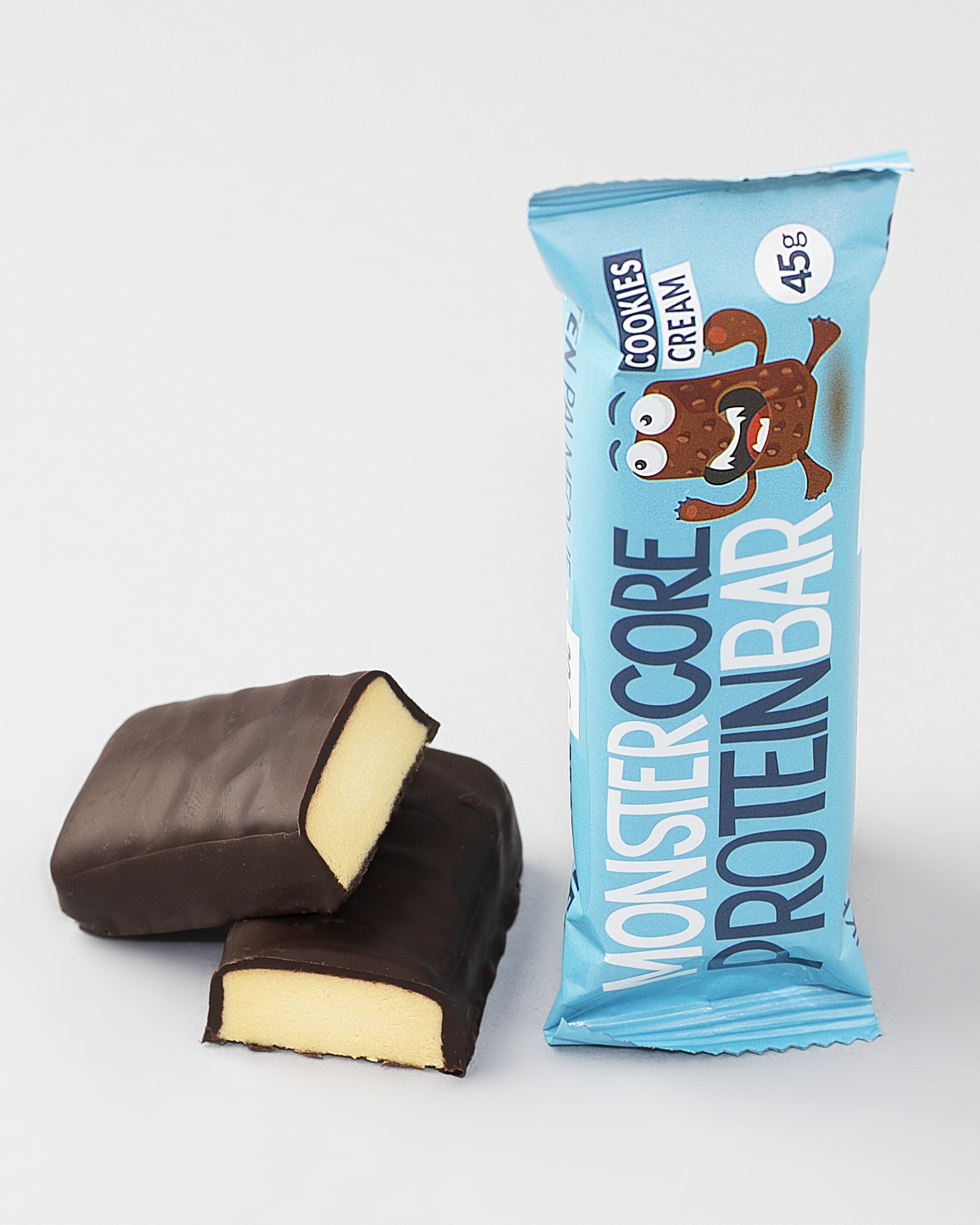 Monster Core Protein Bar Cookies & Cream 45g - Tights.no