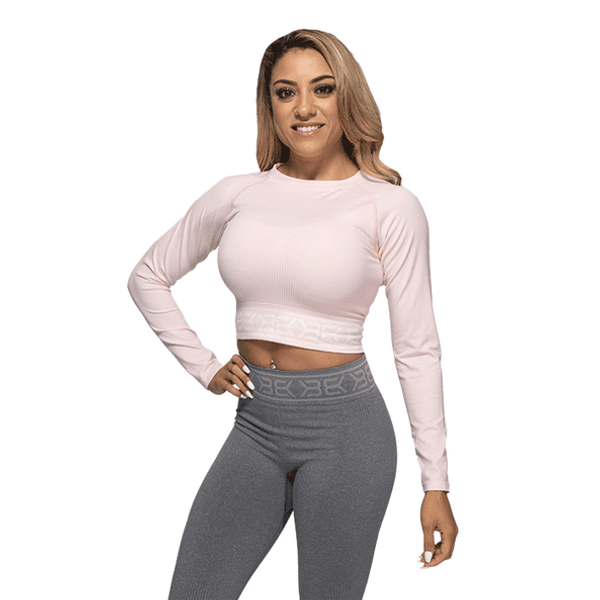 Better Bodies Rib Seamless Longsleeve - Pale Pink Melange - Tights.no