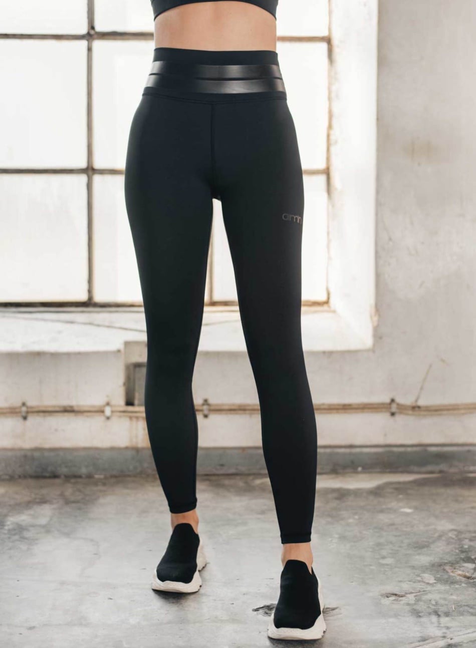 Aim´n All Black Line Up Tights - Tights.no