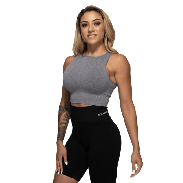 Better Bodies Rib Seamless Top - Grey Melange - Tights.no