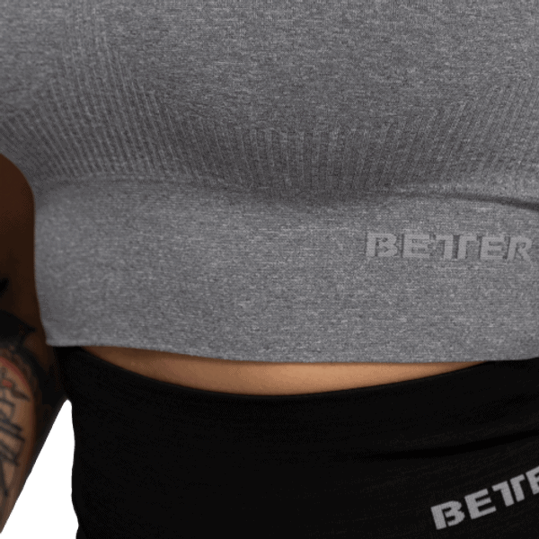 Better Bodies Rib Seamless Top - Grey Melange - Tights.no