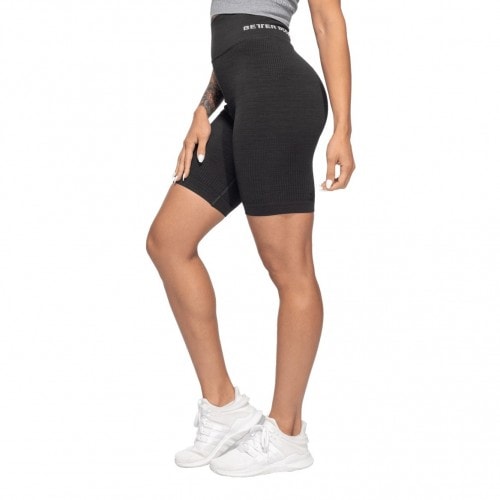 Better Bodies Rib Seamless Shorts - Black Melange - Tights.no
