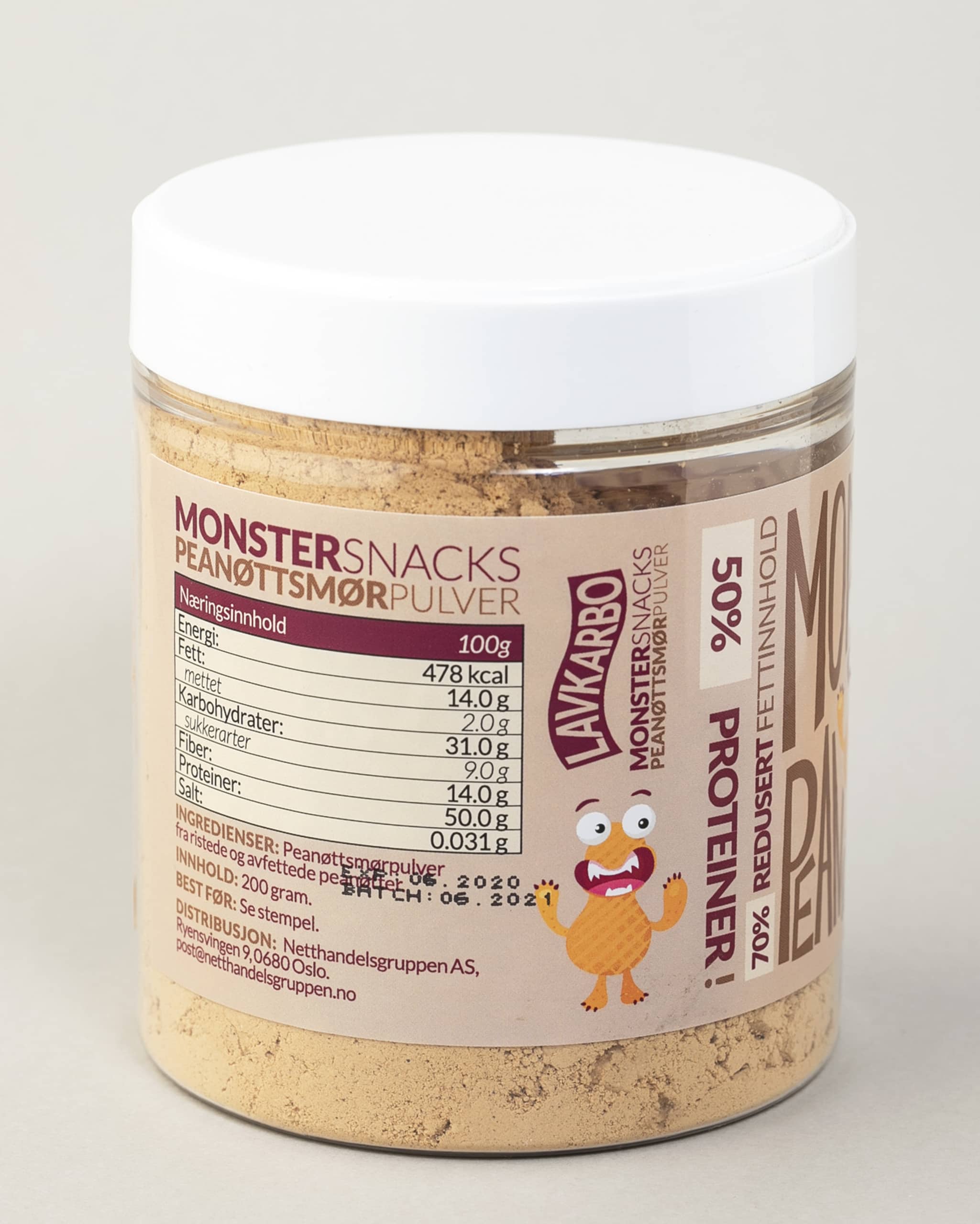 Monster - Powdered Peanut Butter - 200g - Tights.no