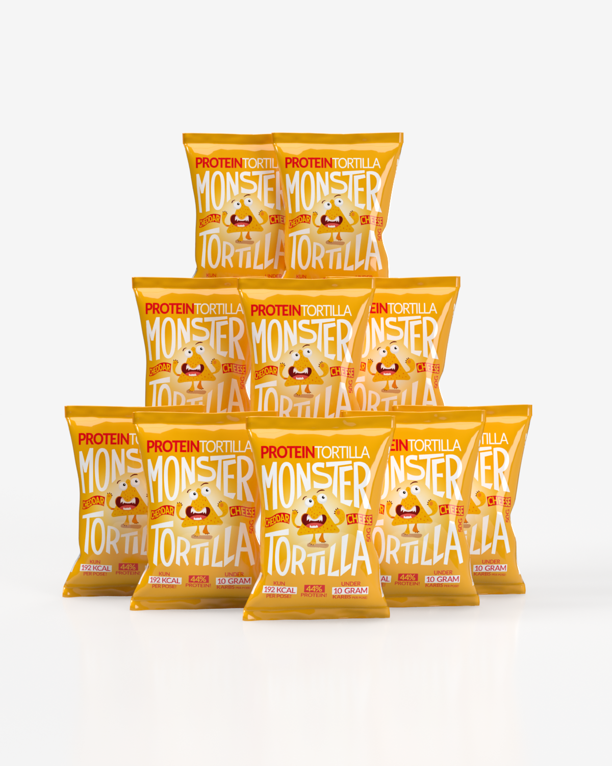 Monster Tortilla Cheddar Chips 50g - Tights.no