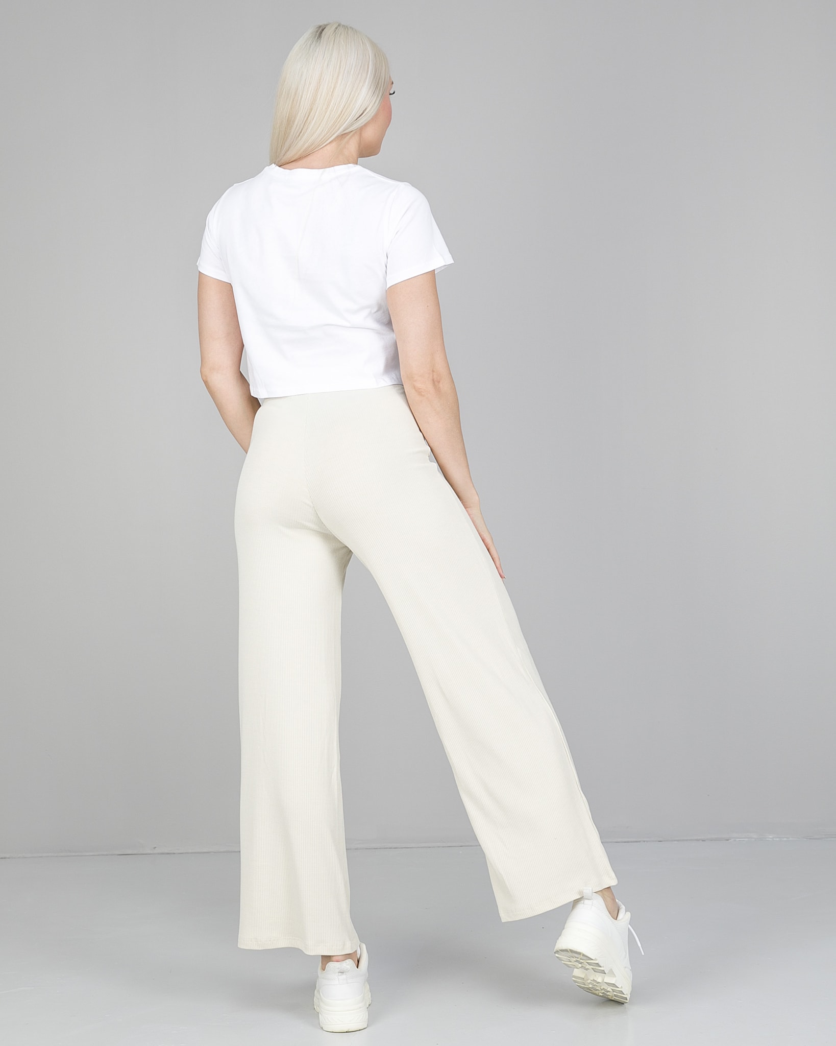 Weightless Kristen Heavy Rib Yoga Pants Beige - Tights.no