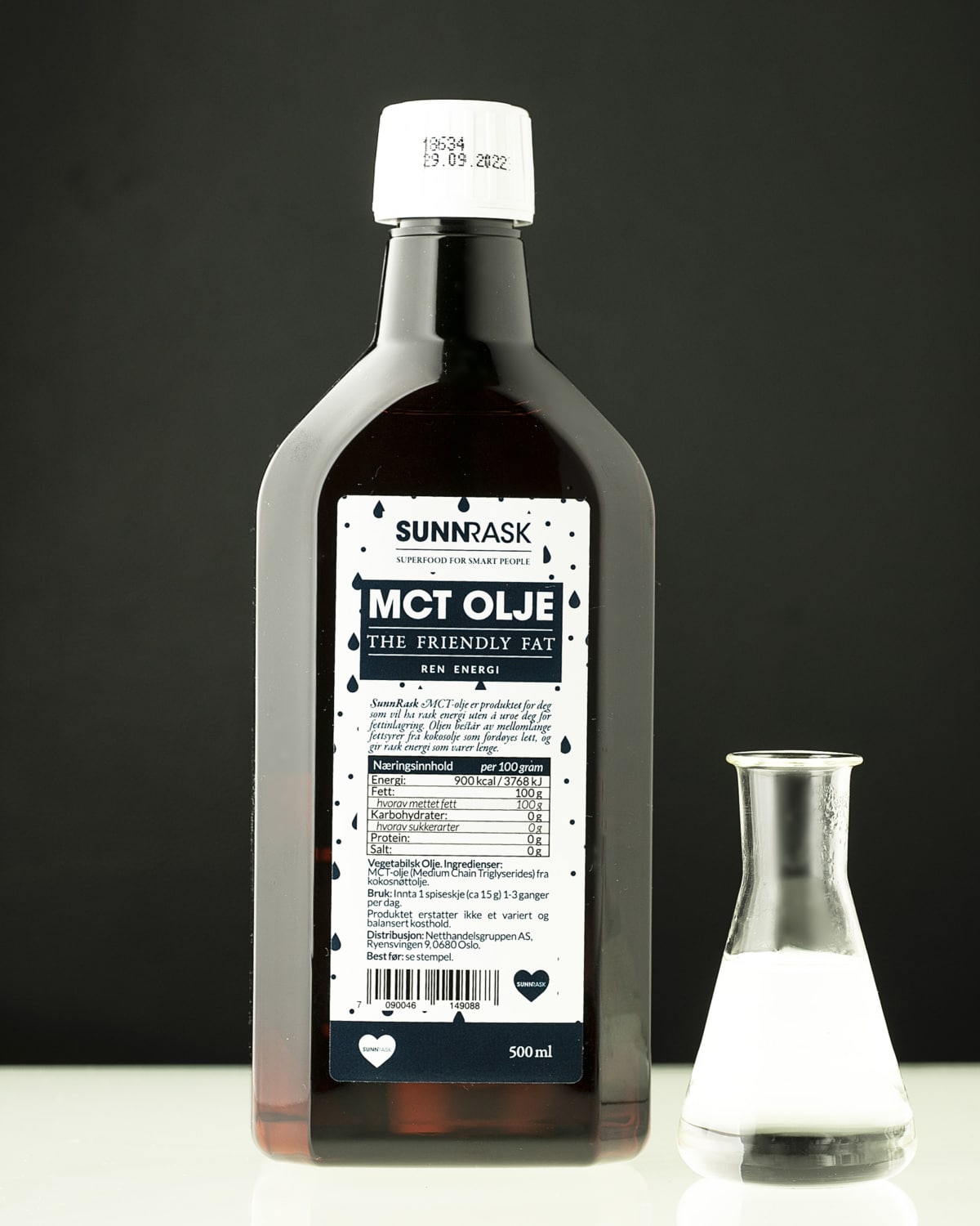 SunnRask MCT Olje 500ml - NY VERSJON - Tights.no