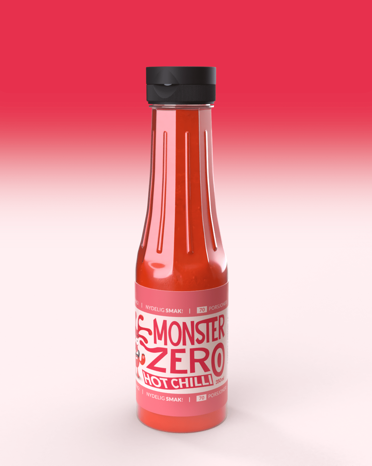Monster Lavkarbo Kalorifri Hot Chilli Sauce 350ml - tights.no