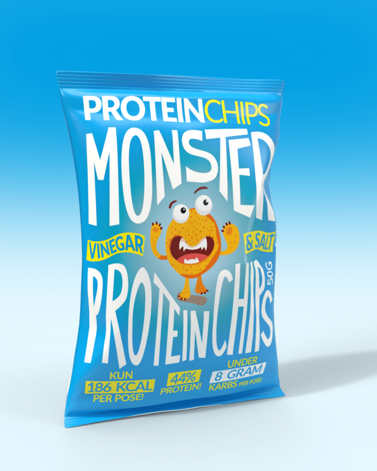 Monster Lavkarbo Protein Chips Vinegar & Salt 50g - Tights.no