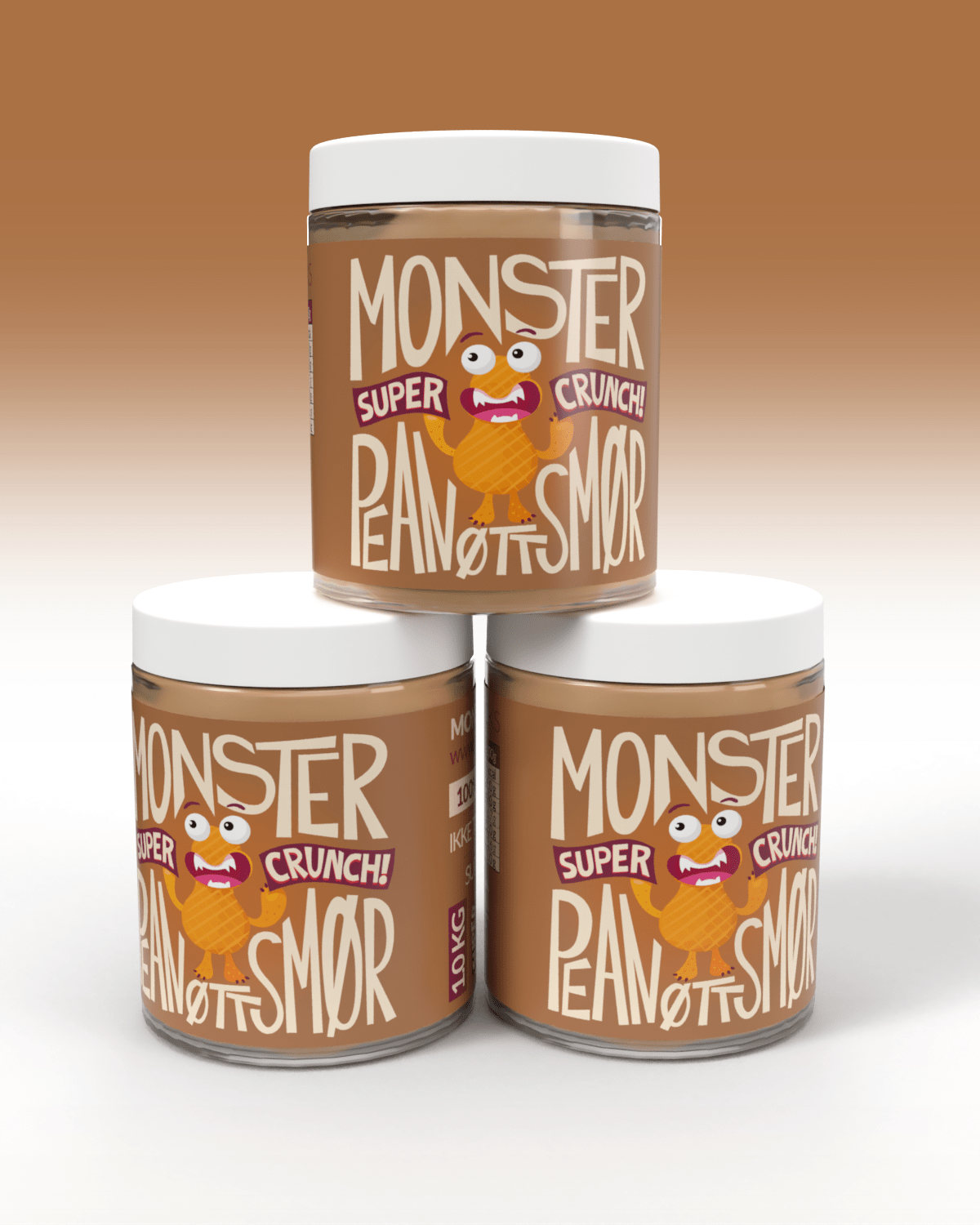 Monster Pure Peanut Butter – Crunchy 3x1kg - TREPAKNING - Tights.no