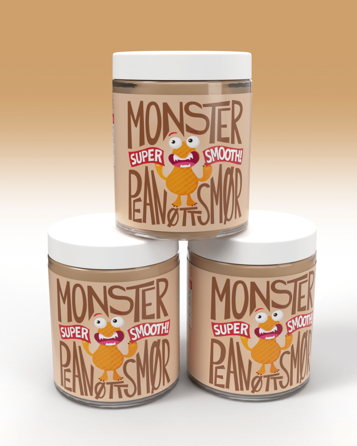 Monster Pure Peanut Butter – Smooth 3x1kg - TREPAKNING - Tights.no