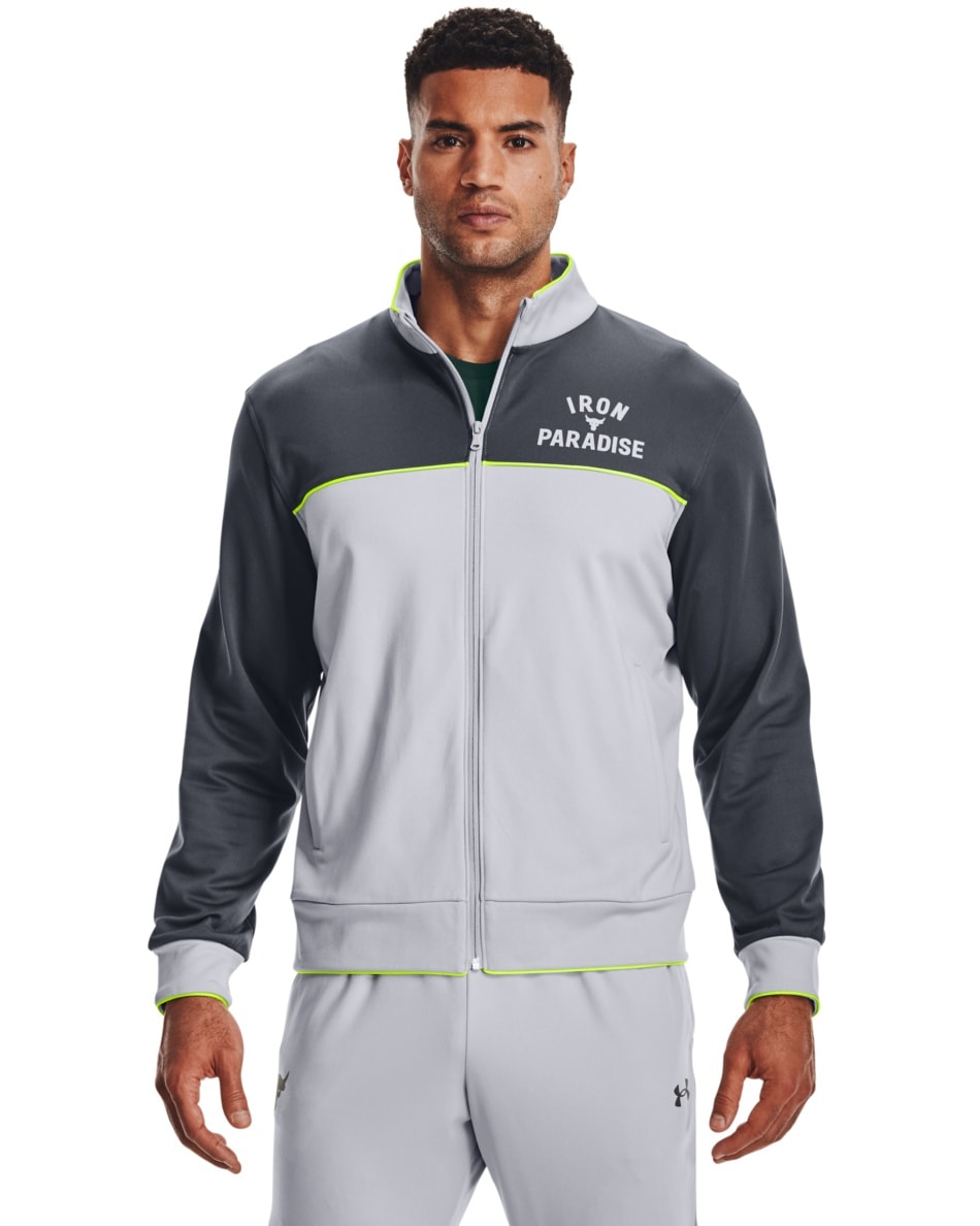 Under Armour Project Rock Knit Track Jacket Grey - Tights.no