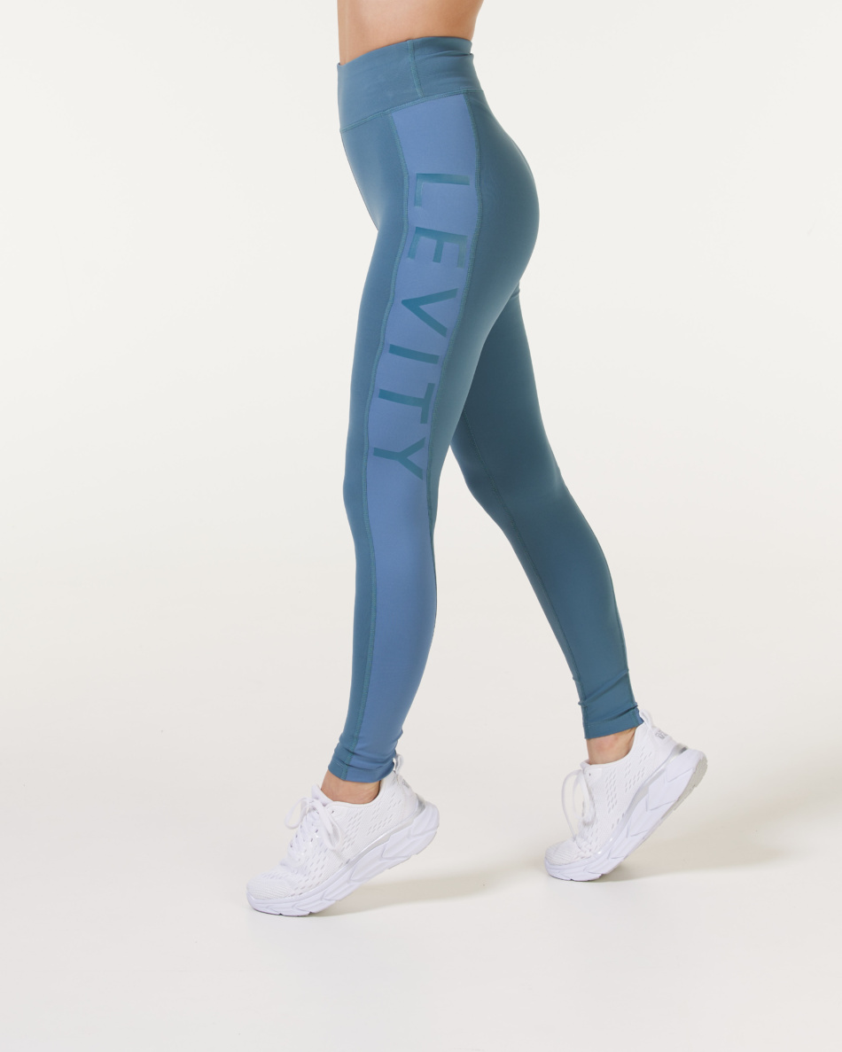 LEVITY Ultra Run Comp Block Tights Blue - tights.no