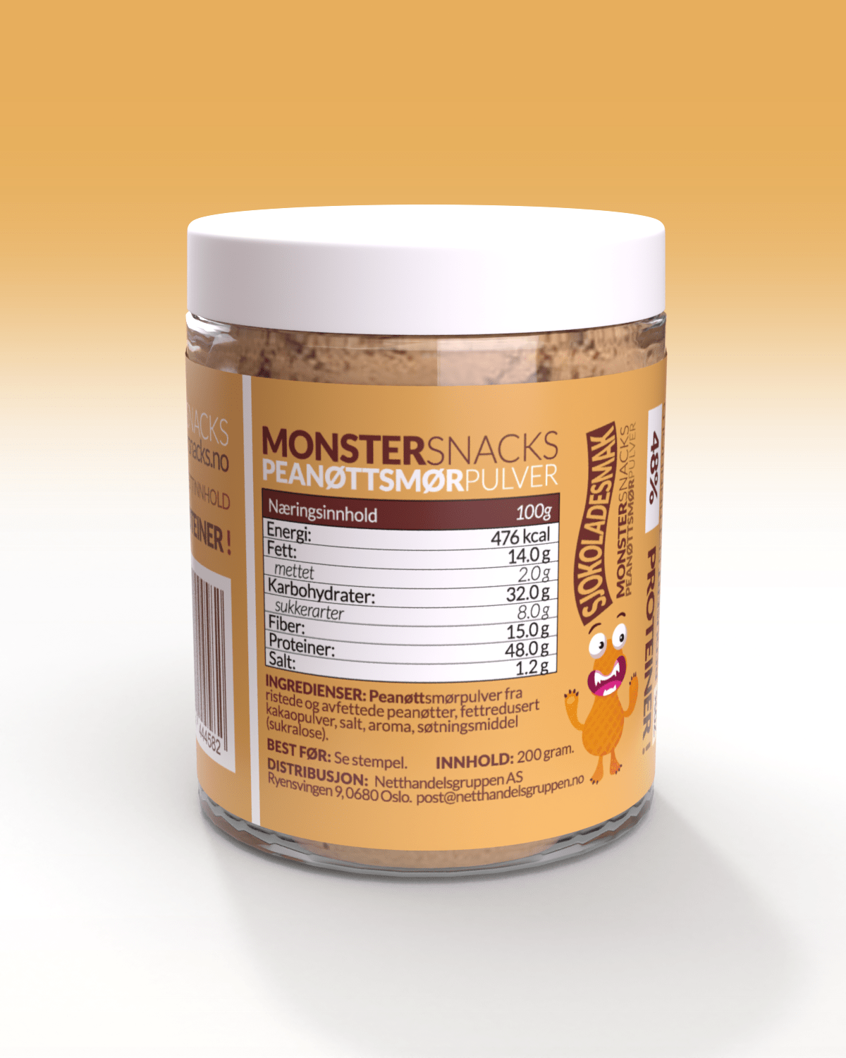 Monster - Chocolate Powdered Peanut Butter - 200g - tights.no
