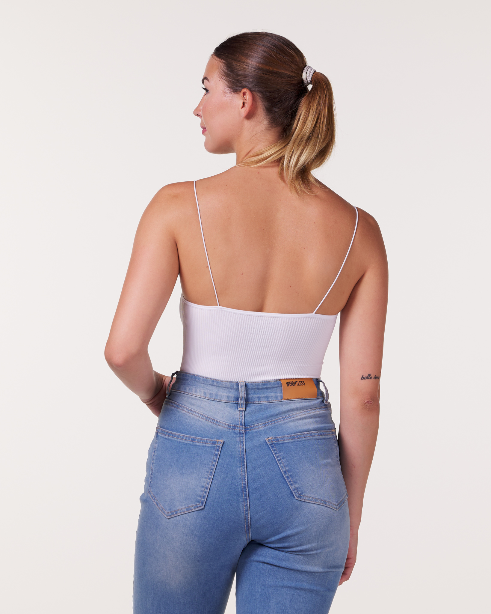 Bumpro Everyday Rib String Body White - Tights.no