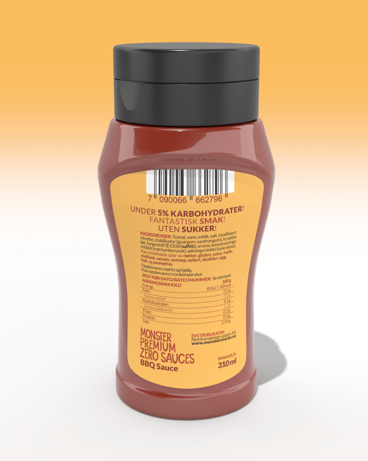 Monster Premium Zero Calorie Sauces - BBQ - Tights.no