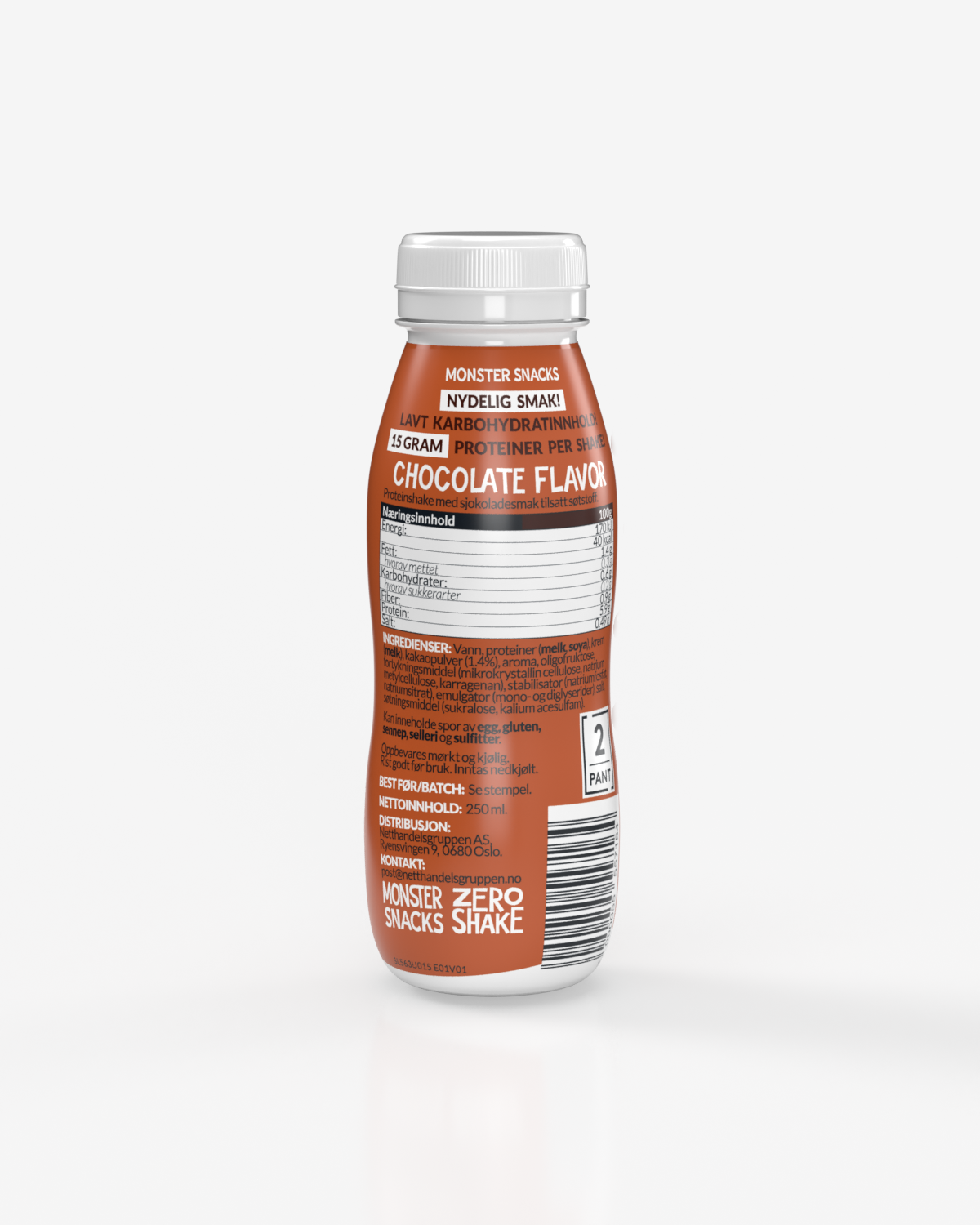 Monster Zero Shake - Chocolate 250ml - tights.no