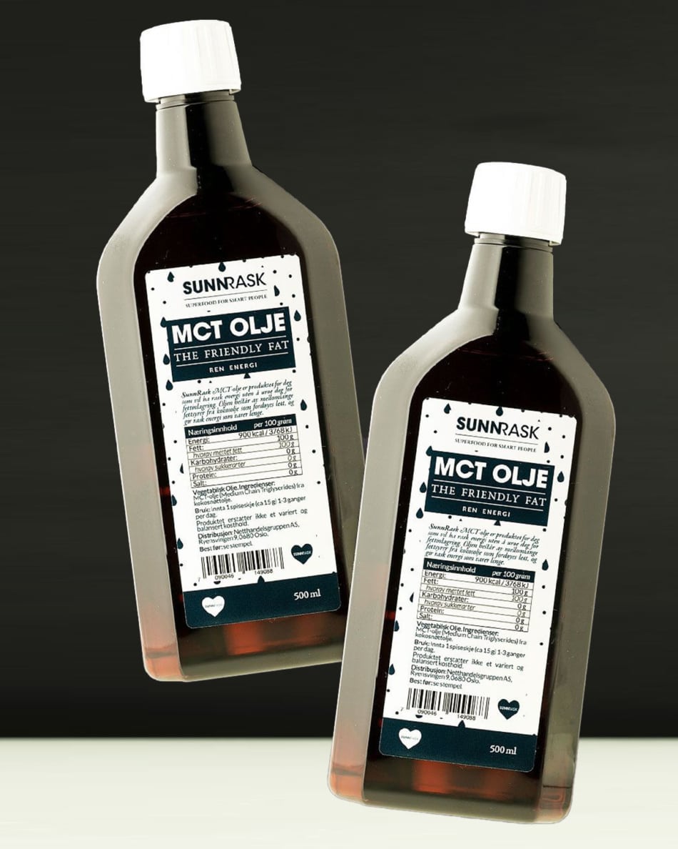 SunnRask MCT Olje 500ml - NY VERSJON - Tights.no